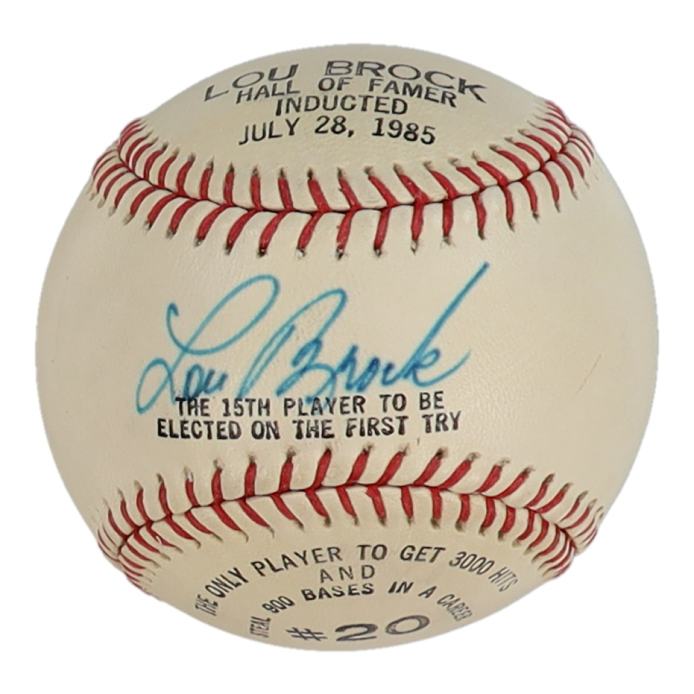 Lou Brock Signed "Lou Brock Hall of Famer" Commemorative Baseball (JSA ...