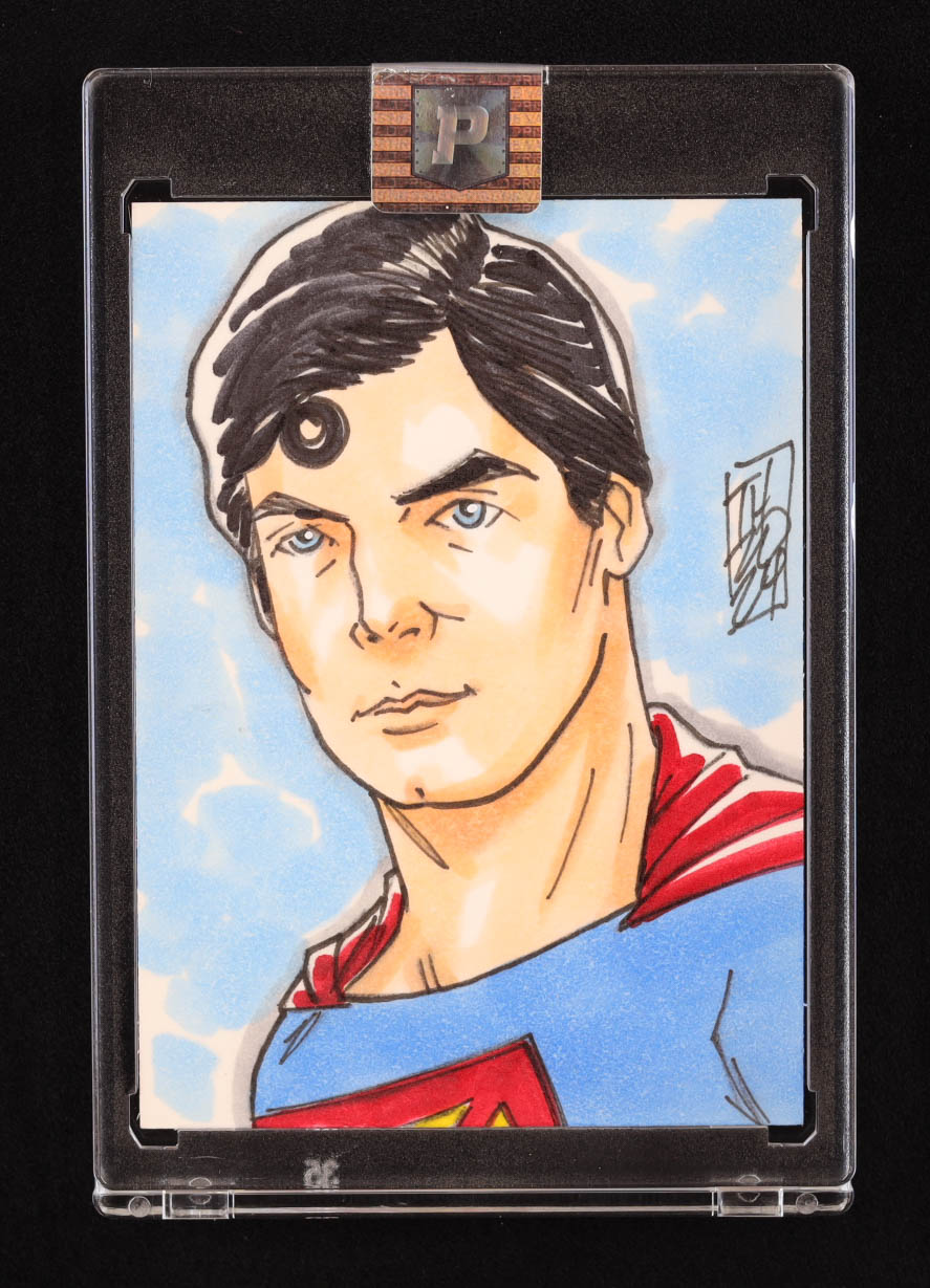 Superman | Christopher Reeves | Original Art Sketch Card by Tom Hodges ...