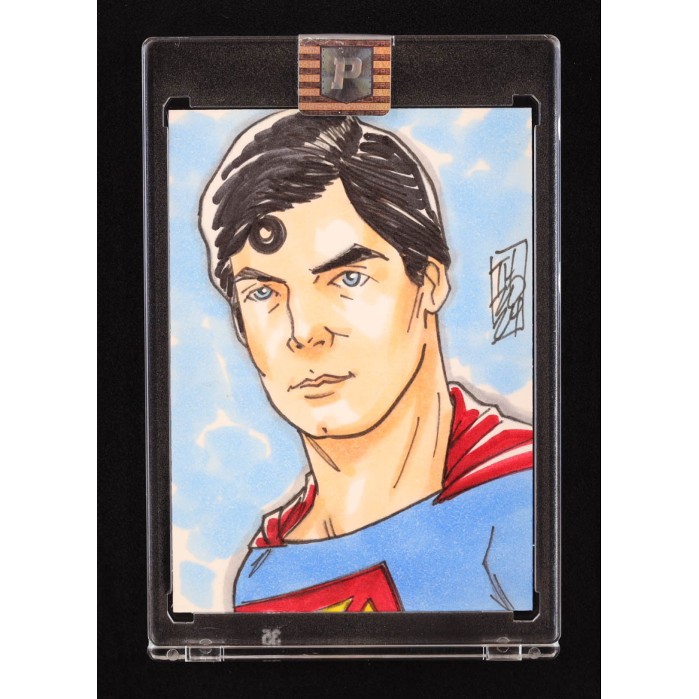 Superman | Christopher Reeves | Original Art Sketch Card by Tom Hodges ...