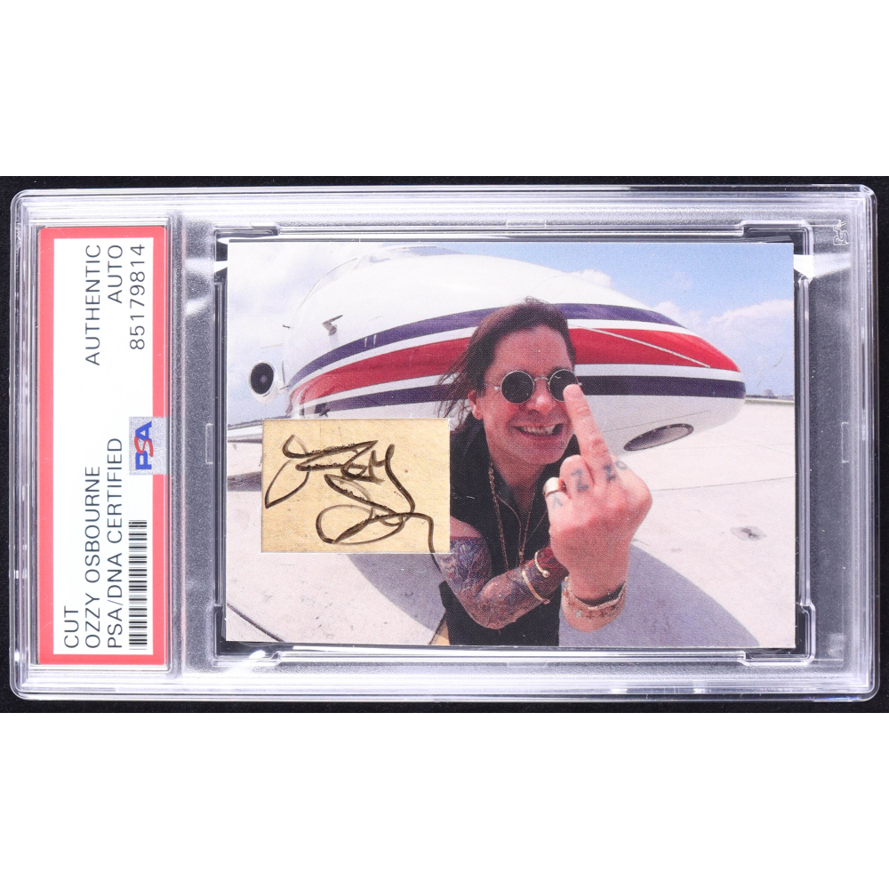 Ozzy Osbourne Signed Cut on Custom Trading Card (PSA) | Pristine Auction