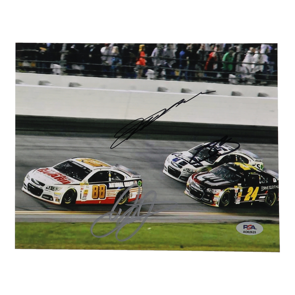 Jeff Gordon, Dale Earnhardt Jr. & Jimmie Johnson Signed NASCAR 8x10 ...
