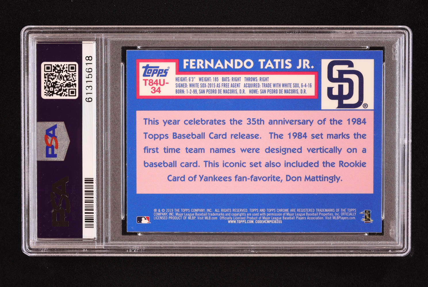 Fernando Tatis Jr. 2019 Topps Update '84 Topps Silver Pack Chrome # ...