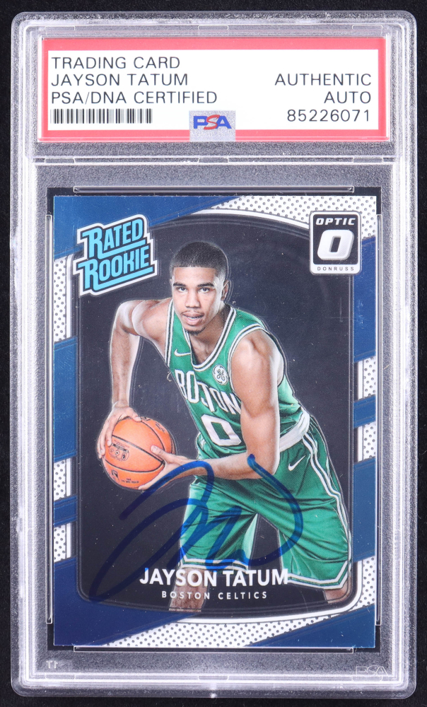 Jayson Tatum Signed 2017-18 Donruss Optic #198 RR RC (PSA) | Pristine ...