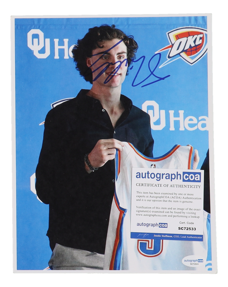 Josh Giddey Signed Thunder 8x10 Photo (ACOA) | Pristine Auction