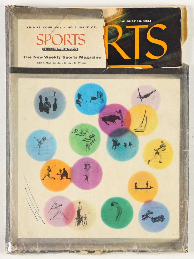 1954 "Sports Illustrated" Volume 1 Issue #1 Magazine with Uncut Card ...