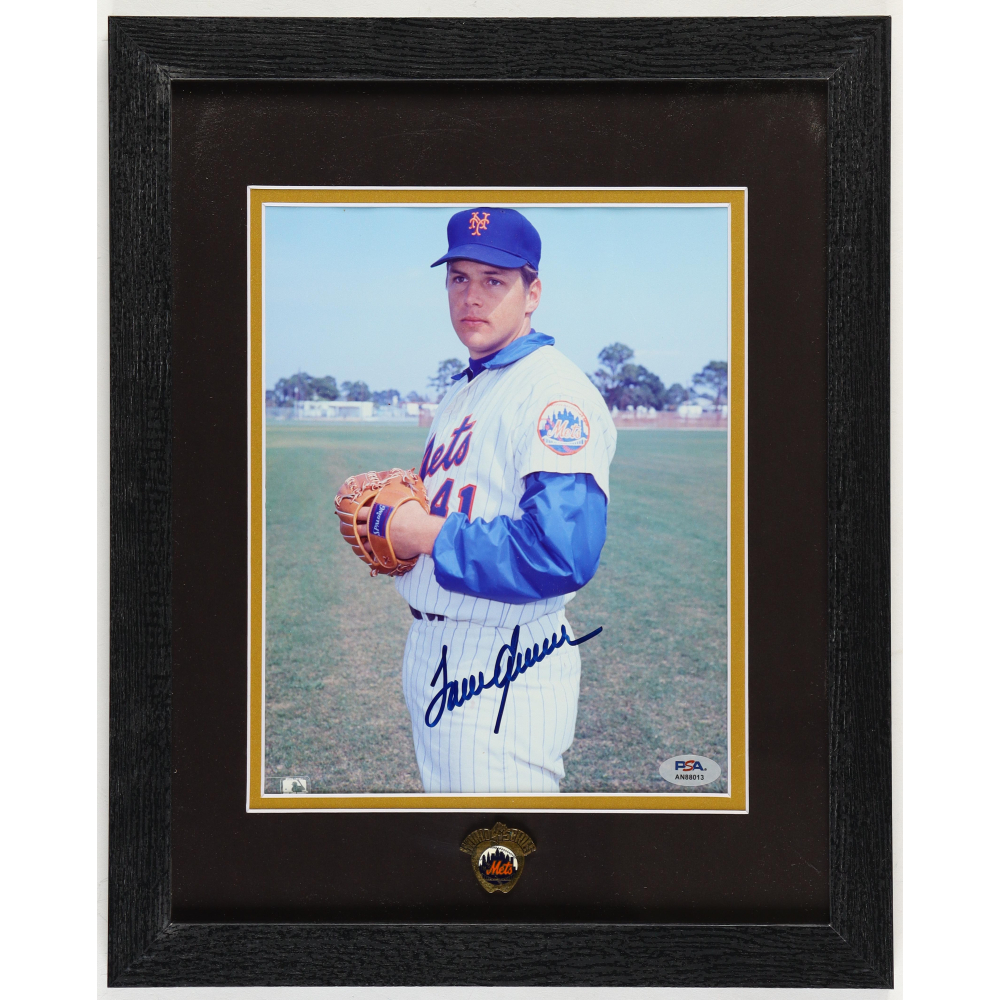 Tom Seaver Signed Mets Custom Framed Photo Display With 4th World ...