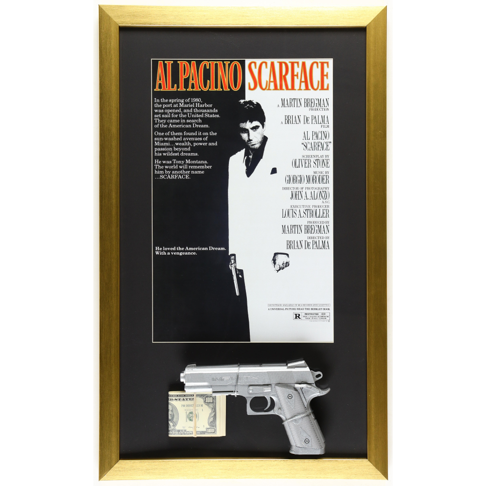 "Scarface" Custom Framed Movie Poster Display with Prop Replica Money ...