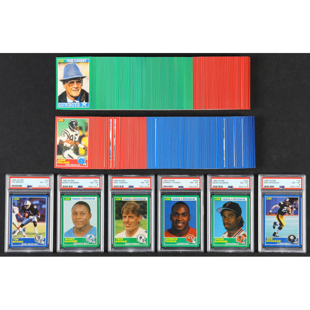 1989 Score Football Complete Set of (338) Cards with Barry Sanders #257 ...
