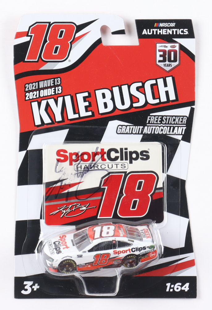 Kyle Busch Signed 2021 NASCAR #18 Sports Clips Haircuts - 1:64 Diecast ...