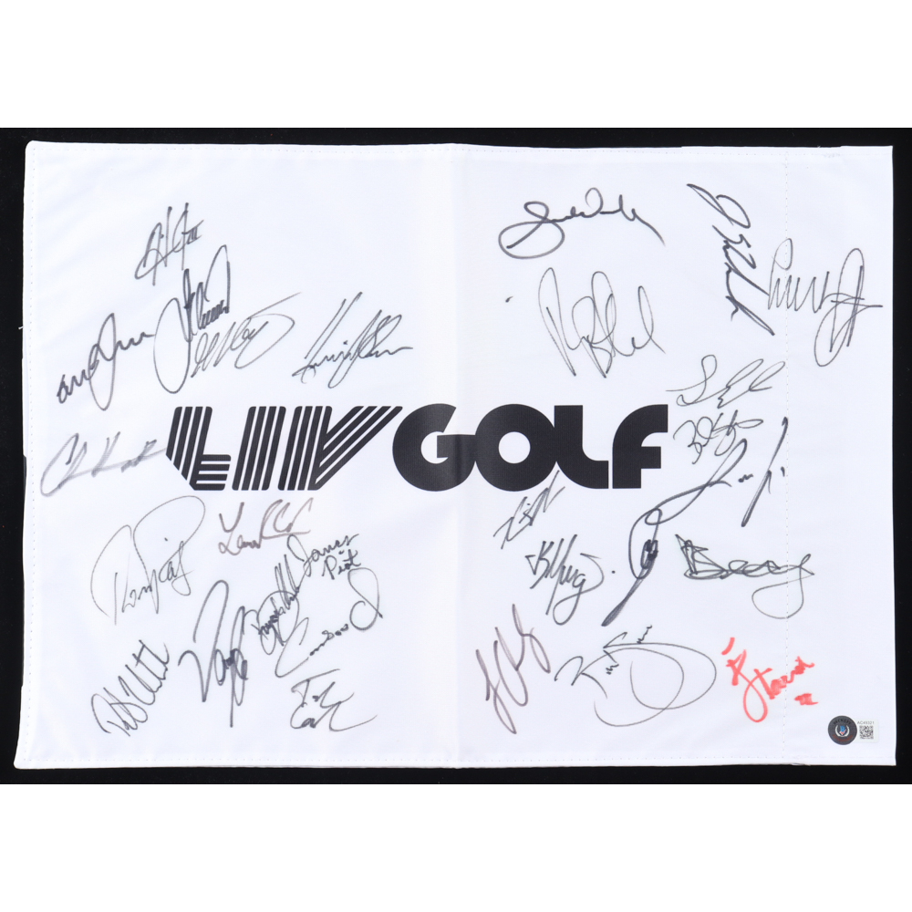 2023 LIV Golf Pin Flag Signed By (21) With Bryson DeChambeau, Talor ...
