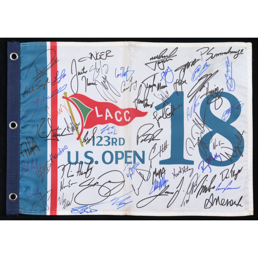 2023 U.S. Open Golf Pin Flag Signed by (40) With Wyndham Clark, Bryson ...
