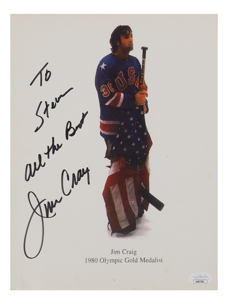 Jim Craig Signed Team USA 8x10 Photo Inscribed "All The Best" (JSA ...