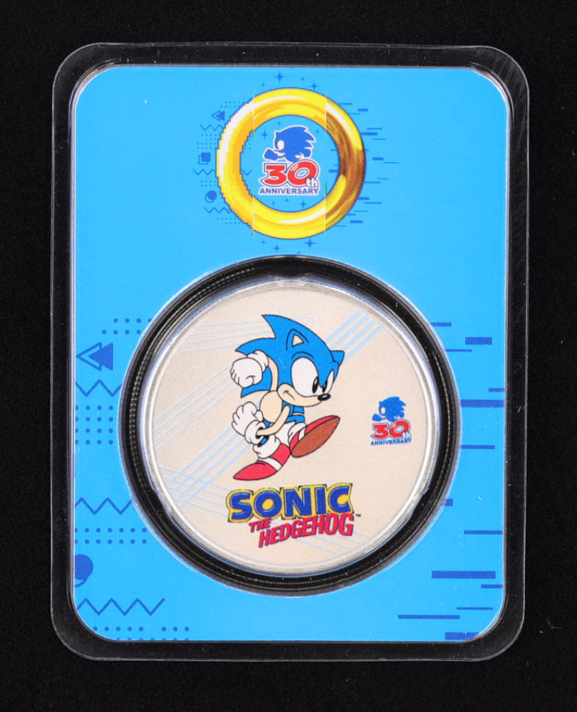 2021 Sega $2 Sonic the Hedgehog 30th Anniversary 1 oz .999 Fine Silver ...