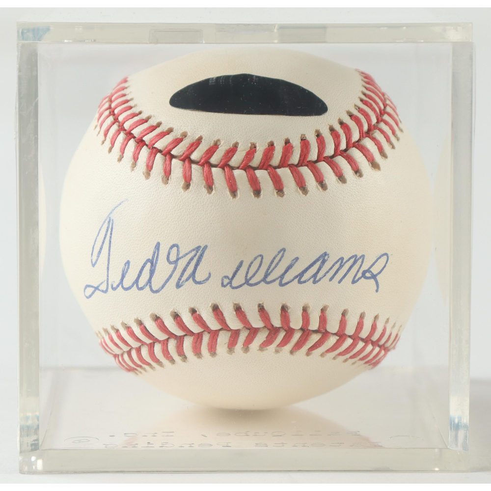 Ted Williams Signed OAL Baseball with Display Case (Williams ...