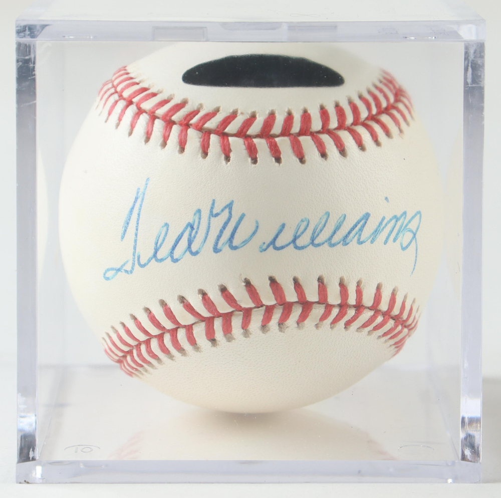 Ted Williams Signed OAL Baseball with Display Case (Williams ...