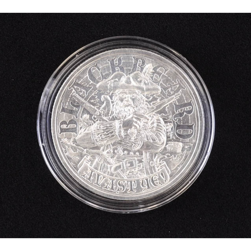 Blackbeard Queen Anne's Revenge 1 Troy oz .999 Fine Silver Bullion ...