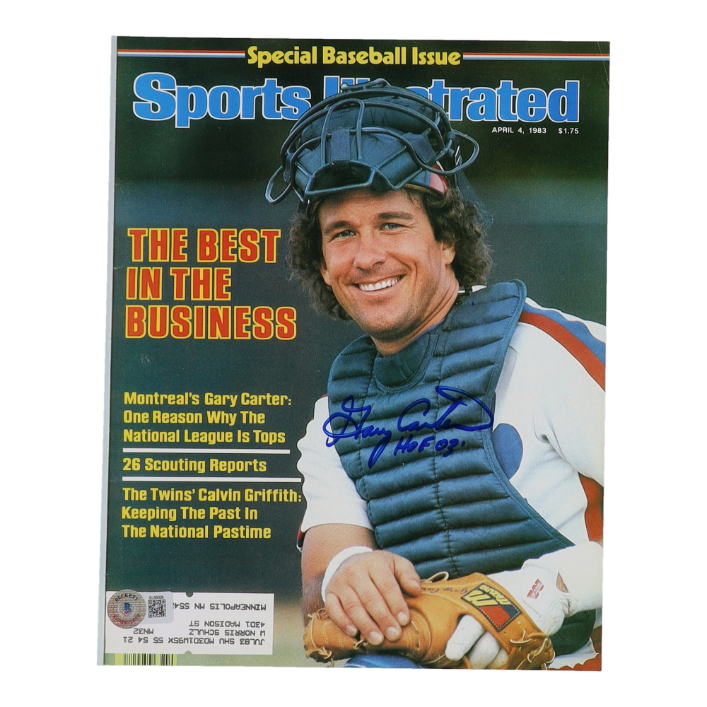 Gary Carter Signed "Sports Illustrated" 8x10 Photo Inscribed "HOF 03 ...