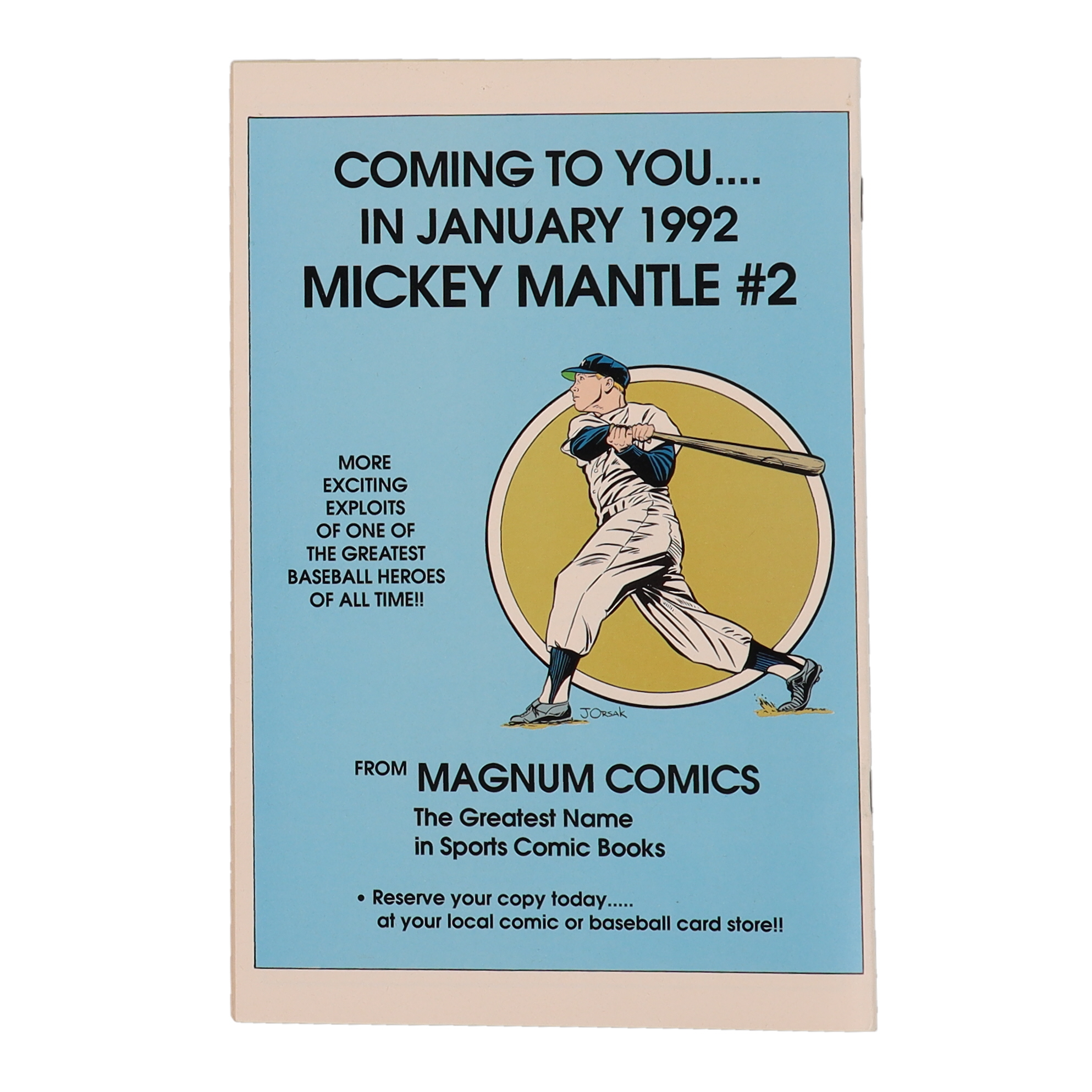 1991 "Mickey Mantle" Issue #1 Magnum Comic Book | Pristine Auction