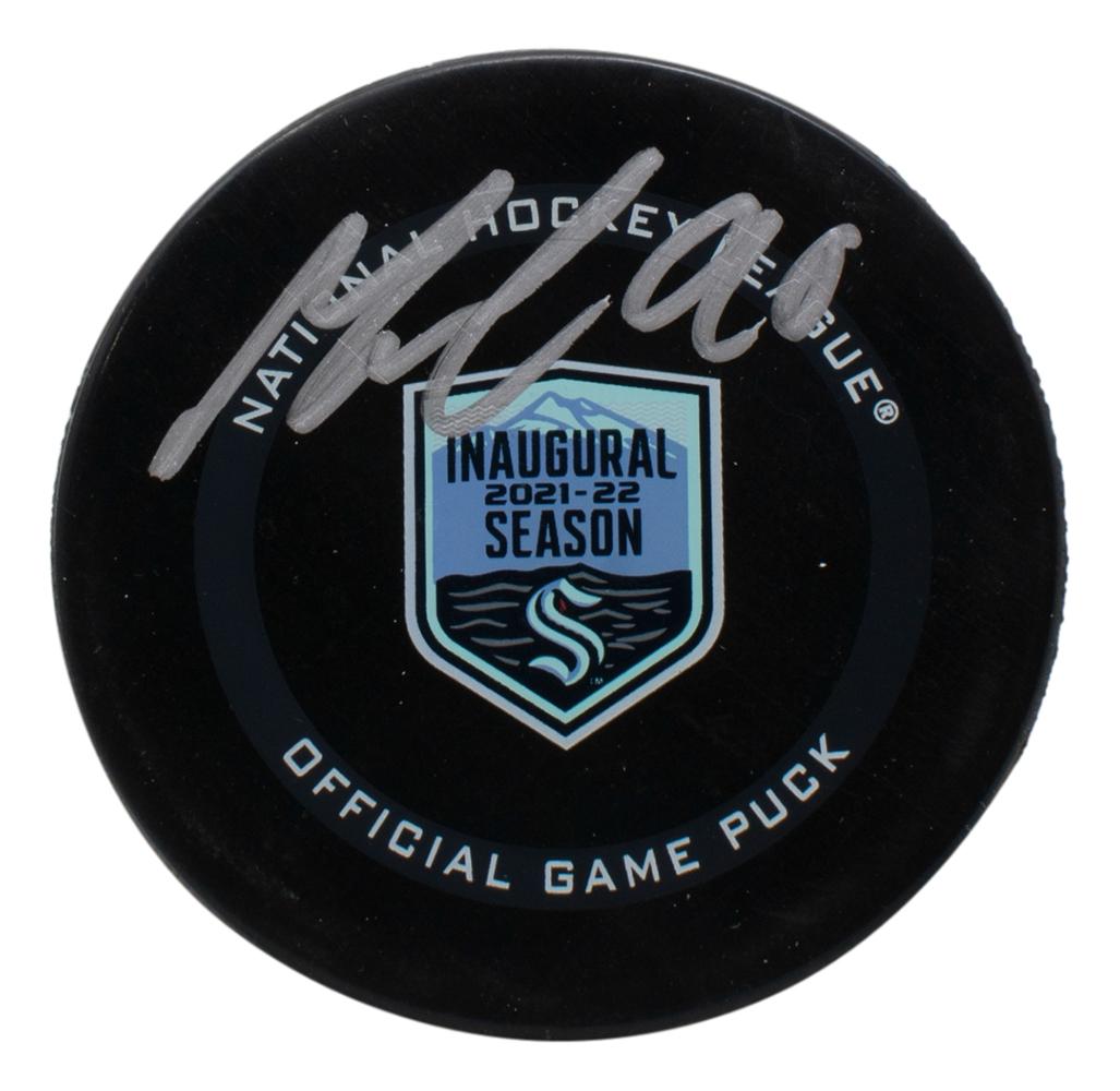 Marcus Johansson Signed 2021-22 Kraken NHL Inaugural Season Hockey Puck ...