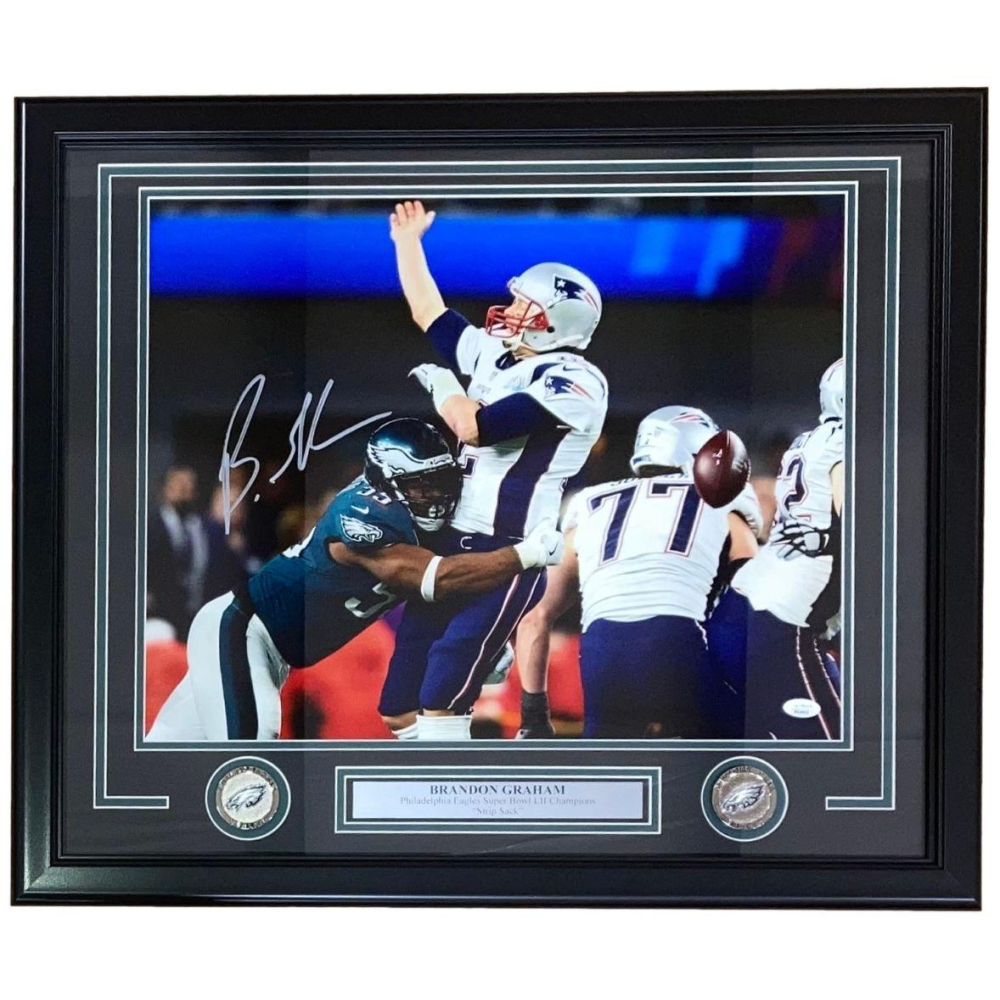 Brandon Graham Signed Eagles Custom Framed Photo (JSA) | Pristine Auction