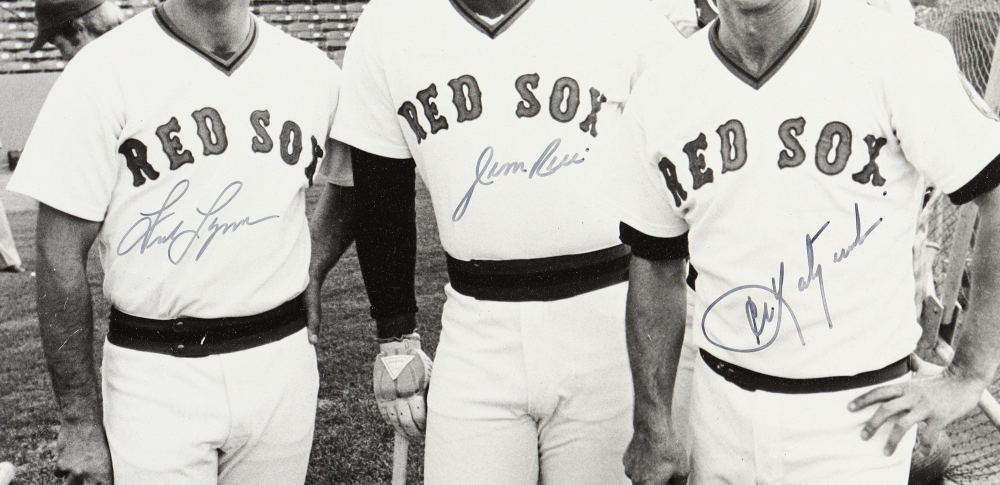 Carl Yastrzemski, Jim Rice & Fred Lynn Signed Red Sox Custom Framed ...