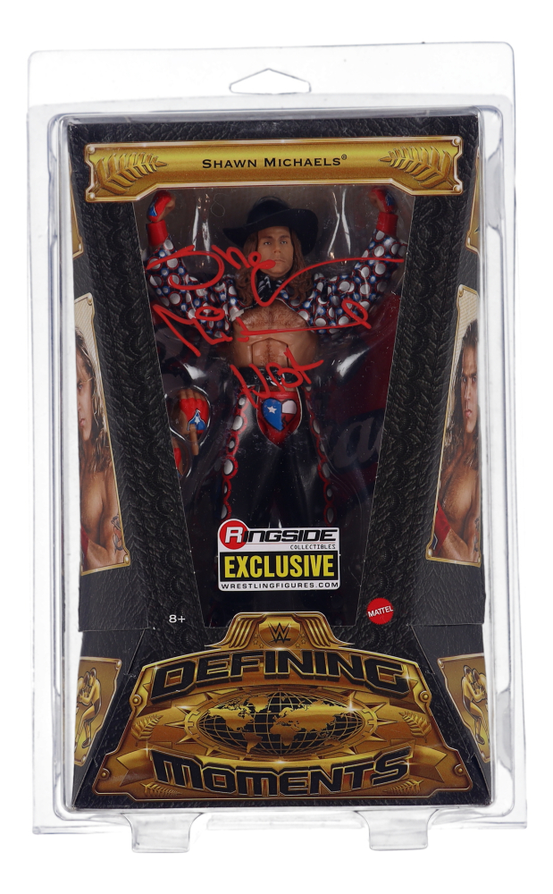 Shawn Michaels Signed WWE Defining Moments Action Figure Inscribed "HBK ...