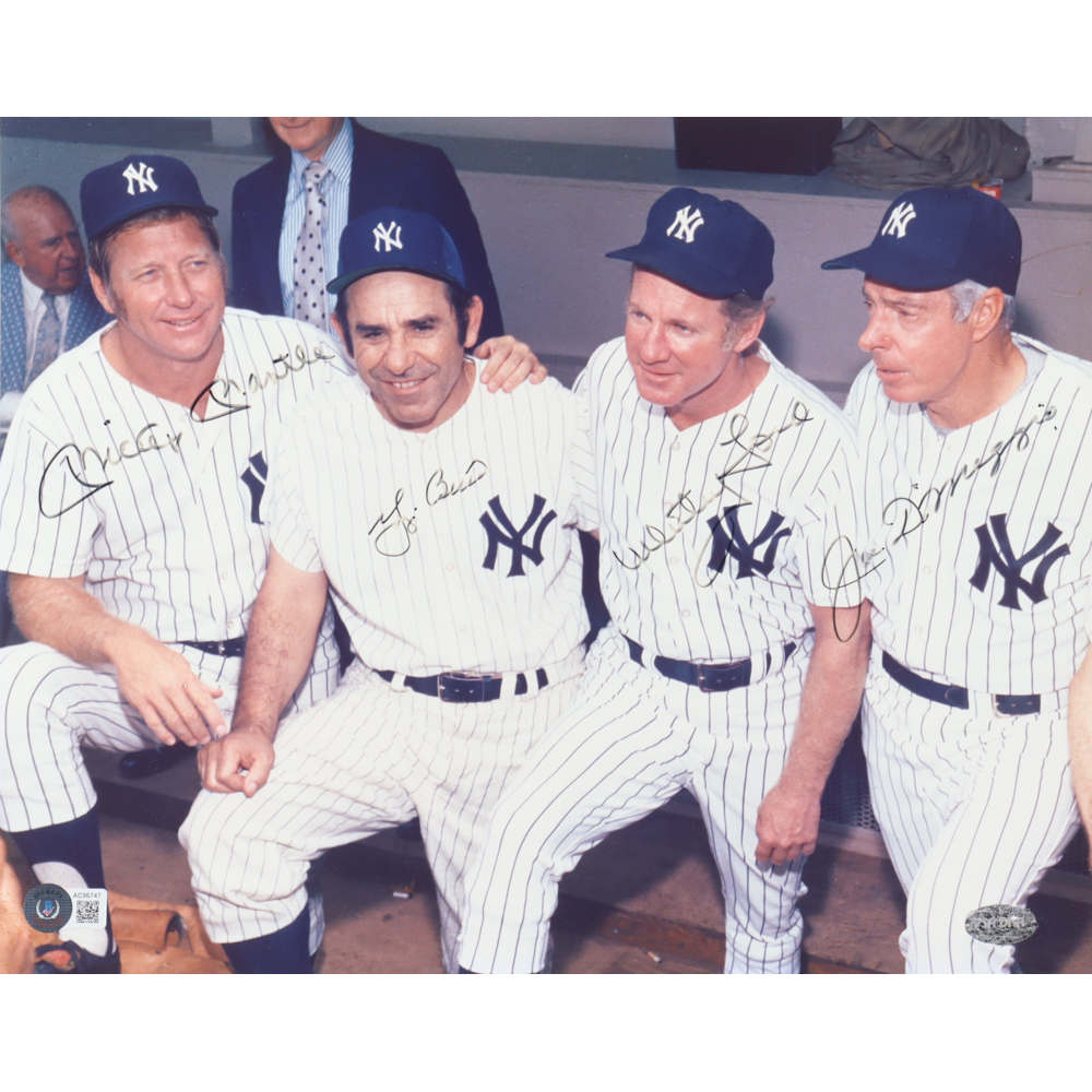 Yankees Greats 8x10 Photo Signed by (4) with Joe DiMaggio Mickey Mantle ...