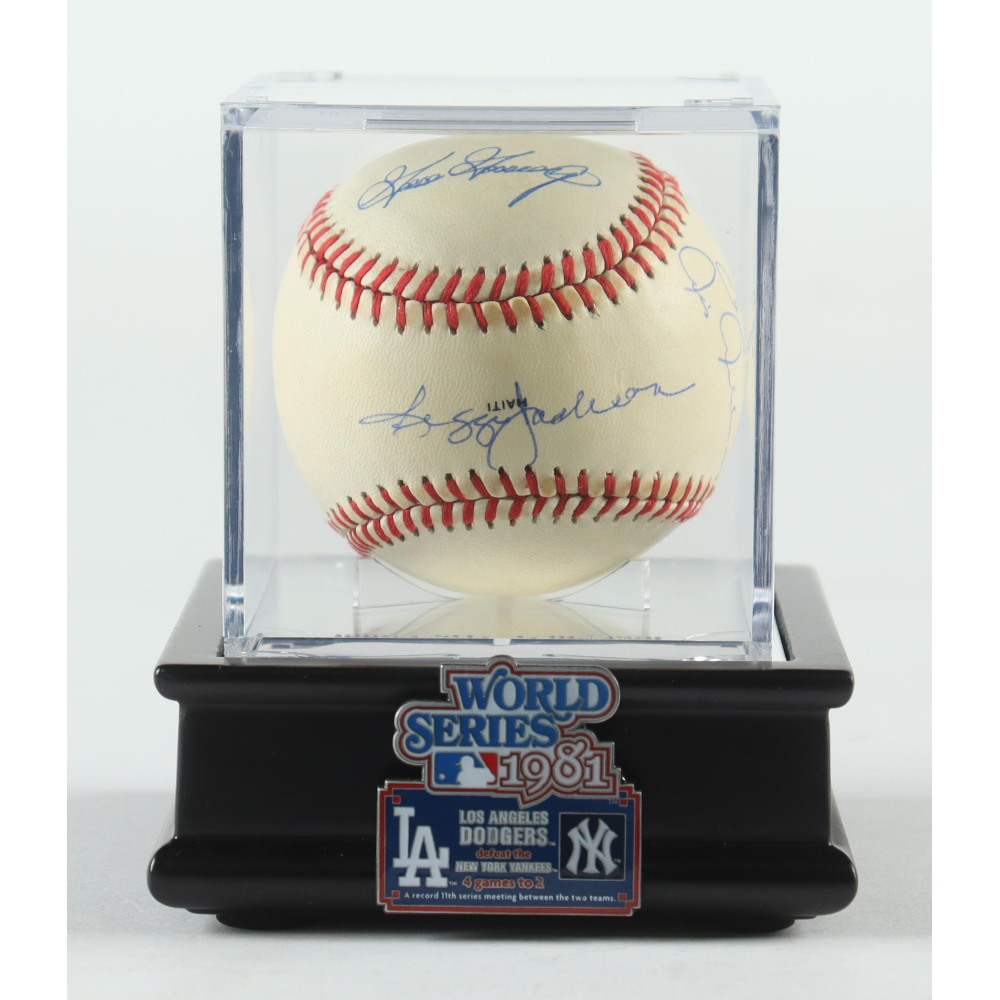 1981 World Series Baseball With Display Case & World Series Pin Signed ...