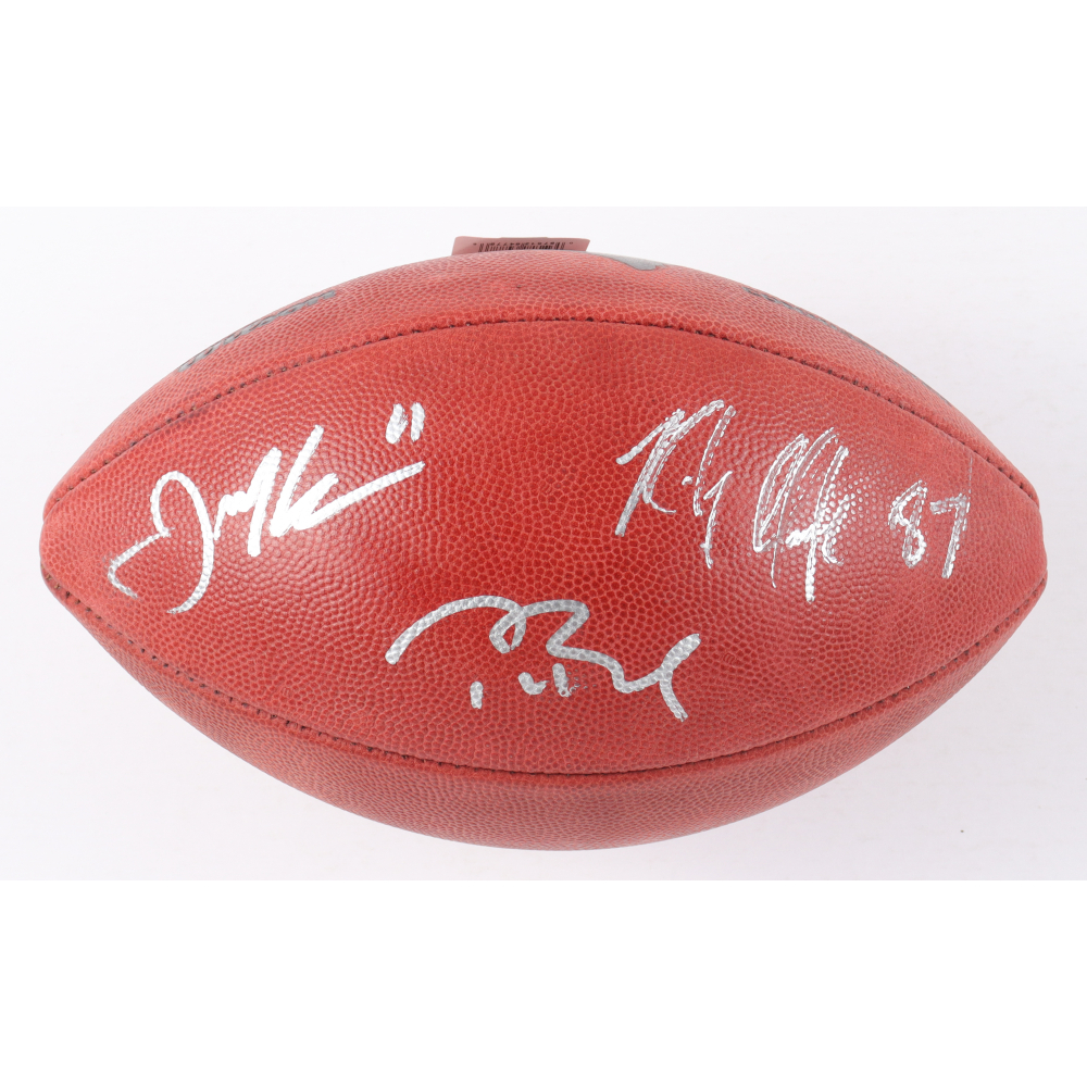Tom Brady, Rob Gronkowski & Julian Edelman Signed Patriots Logo ...