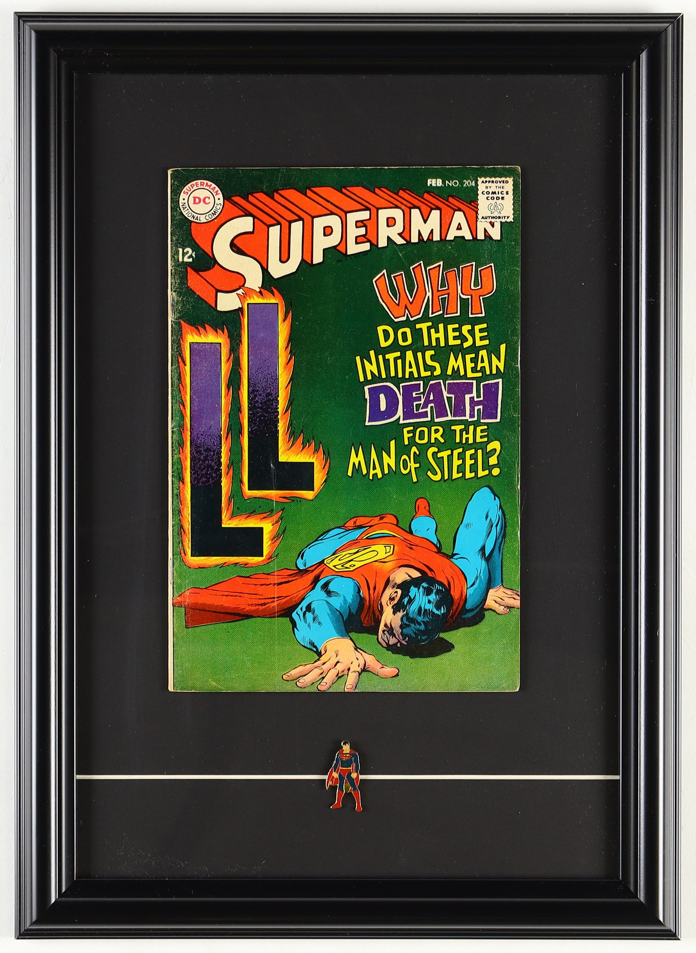 1968 "Superman" Issue #204 Custom Framed Comic Book Display With ...