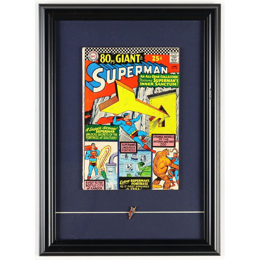 1966 "Superman" Issue #187 Custom Framed Comic Book Display With ...