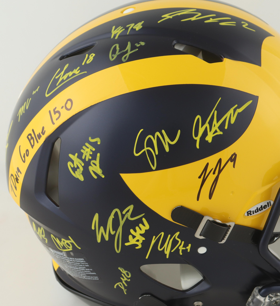 2023 Michigan Wolverines Full-Size Authentic Speed Helmet Team-Signed ...
