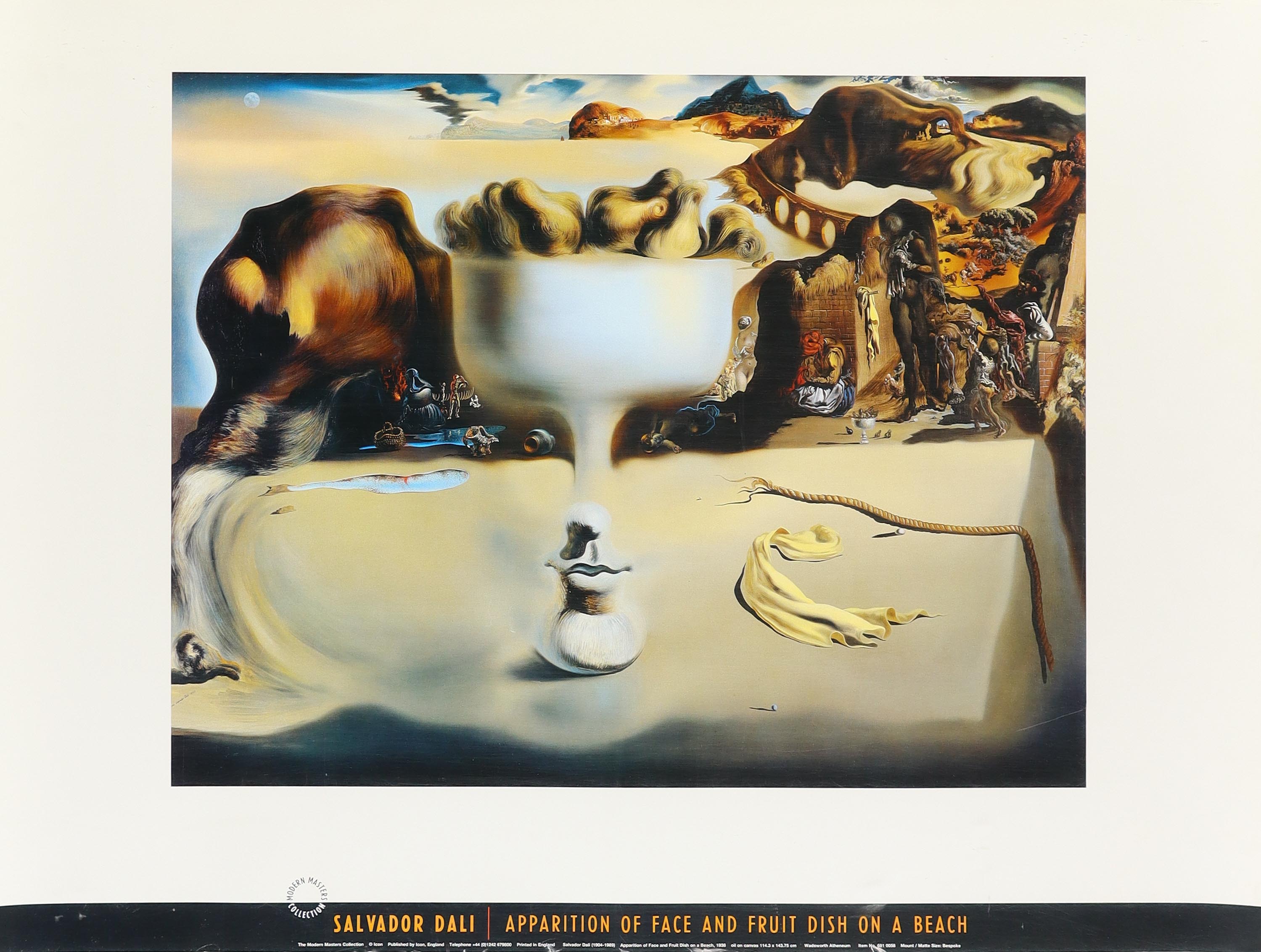 Salvador Dali "Apparition of Face and Fruit Dish on a Beach" 22.5x28.5 ...