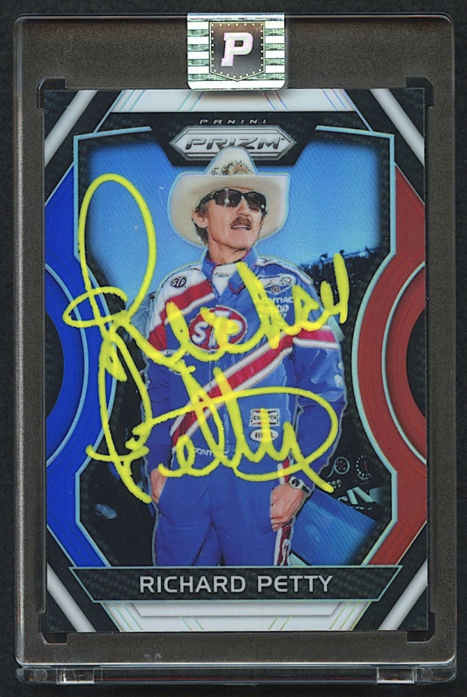 Richard Petty Signed 2018 Panini Prizm #47 Prizms Red White & Blue (PA ...
