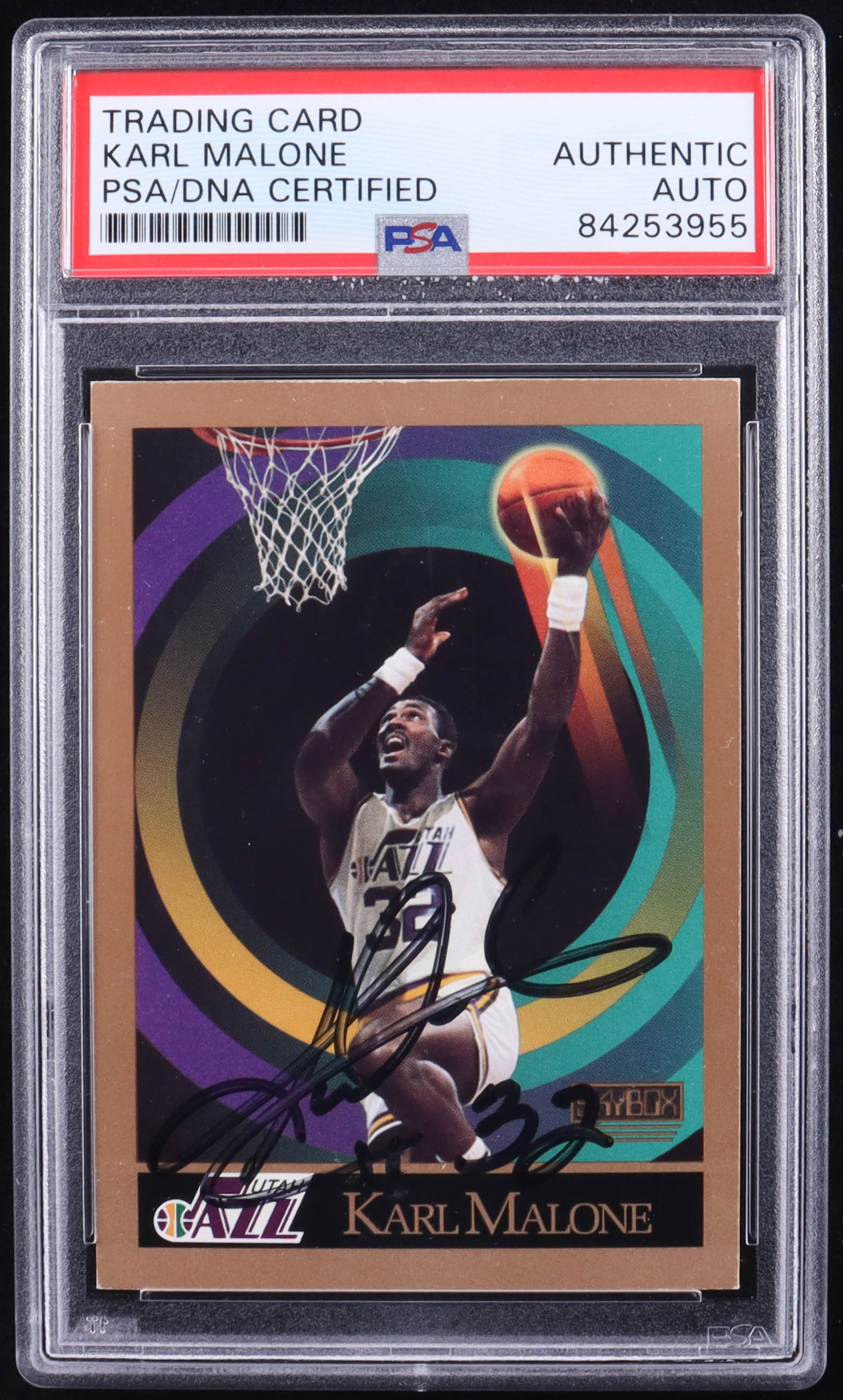 Karl Malone Signed 1990-91 SkyBox #282 (PSA) | Pristine Auction