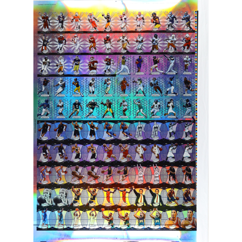 Uncut Sheet Front of (100) 2013 Leaf Matrix Trading Cards | Pristine ...