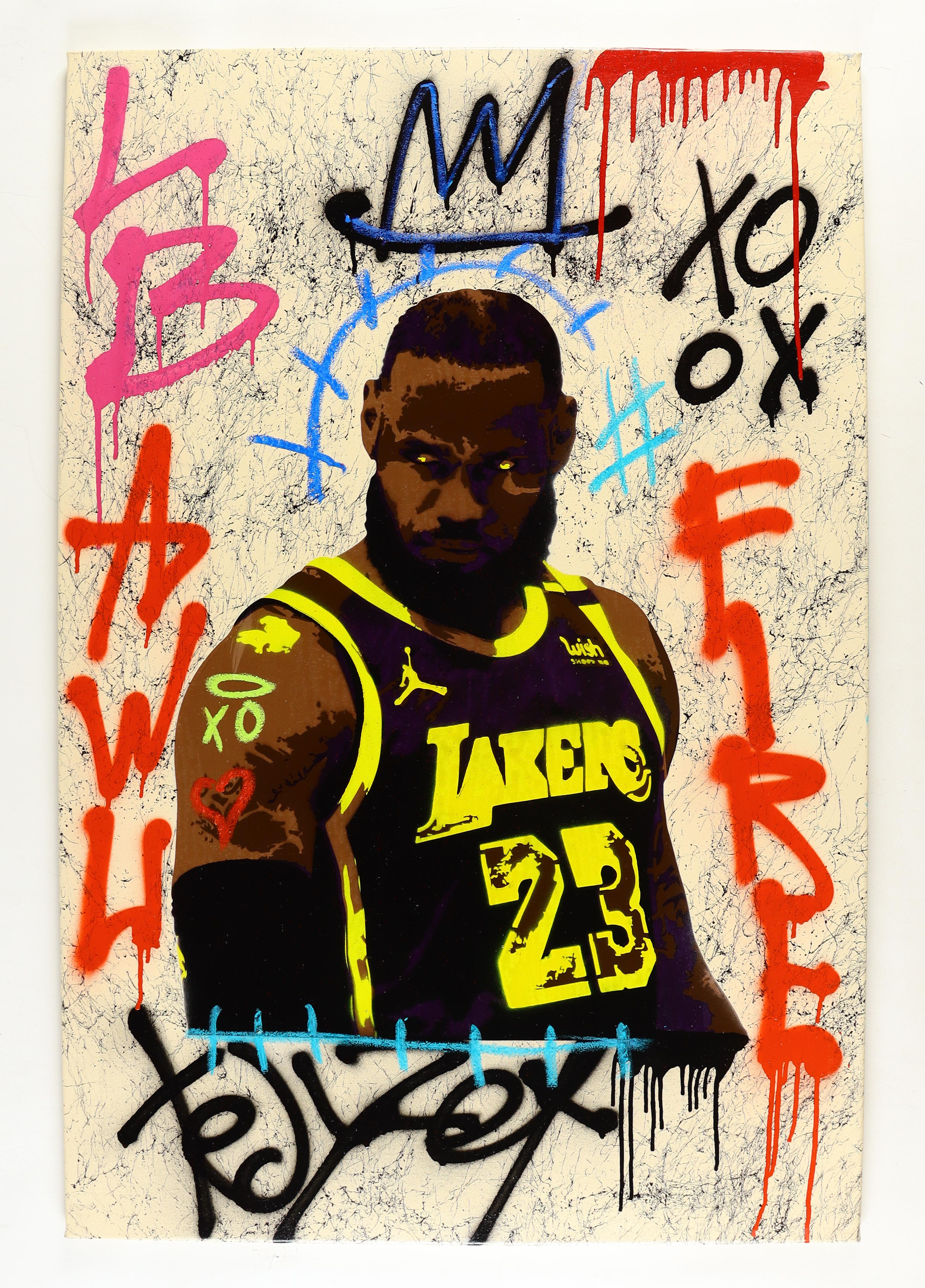 2024 "Drawing Icona_ Lebron James #Fire" 28x42 Original Painting on ...