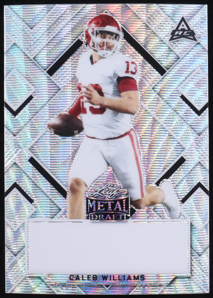 Caleb Williams 2022 Leaf Metal Draft Pre-Production Proof Wave Silver ...