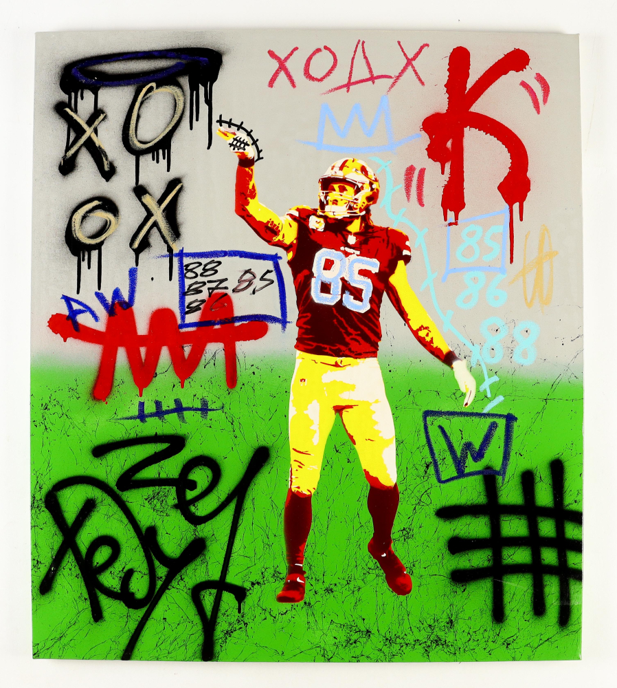 2024 "Drawing Icona_ George Kittle" 28x32 Original Painting on Canvas ...