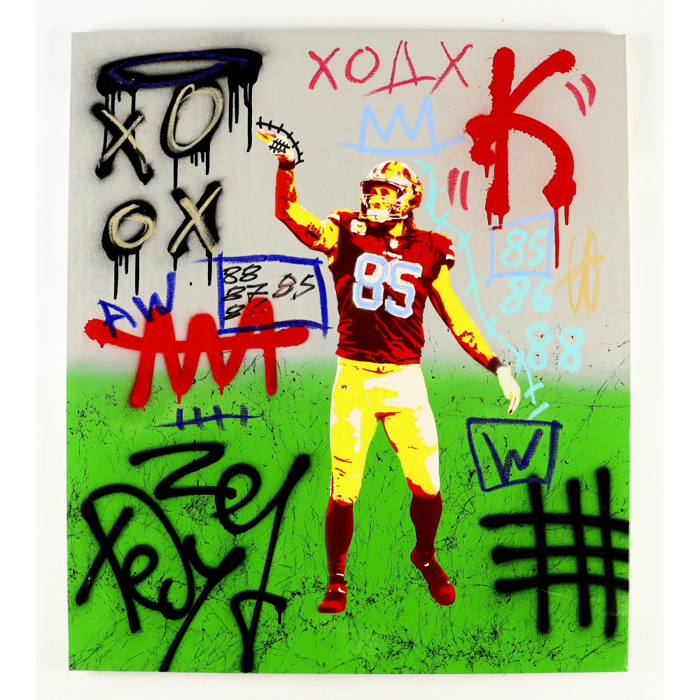 2024 "Drawing Icona_ George Kittle" 28x32 Original Painting on Canvas ...
