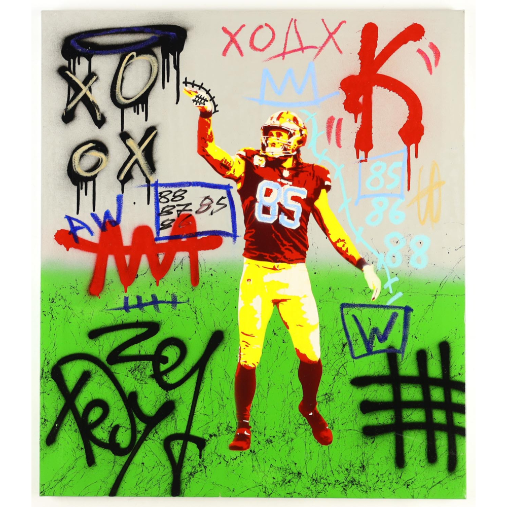2024 "Drawing Icona_ George Kittle" 28x32 Original Painting on Canvas ...