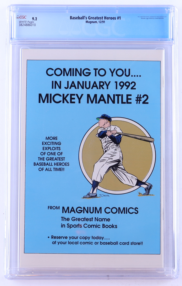 1991 "Mickey Mantle" Baseball's Greatest Heroes Issue #1 Magnum Graded ...