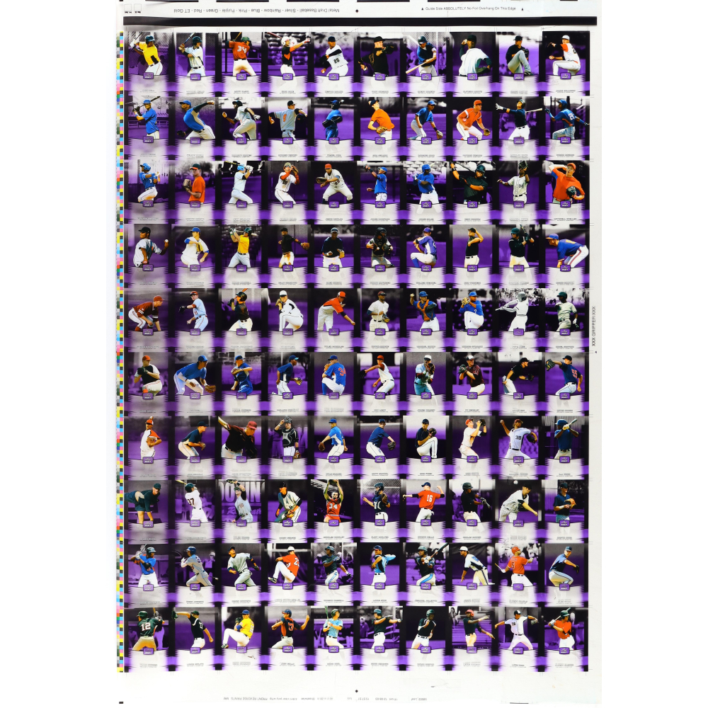 Uncut Reverse Sheet of (100) 2012 Leaf Metal Draft Baseball Cards ...