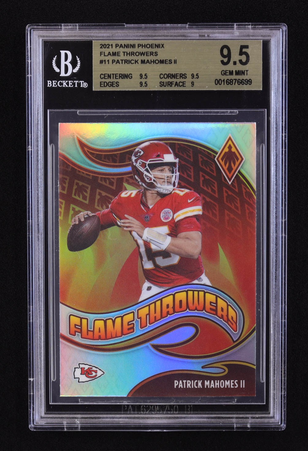 Patrick Mahomes II 2021 Panini Phoenix Flame Throwers #11 (BGS 9.5 ...