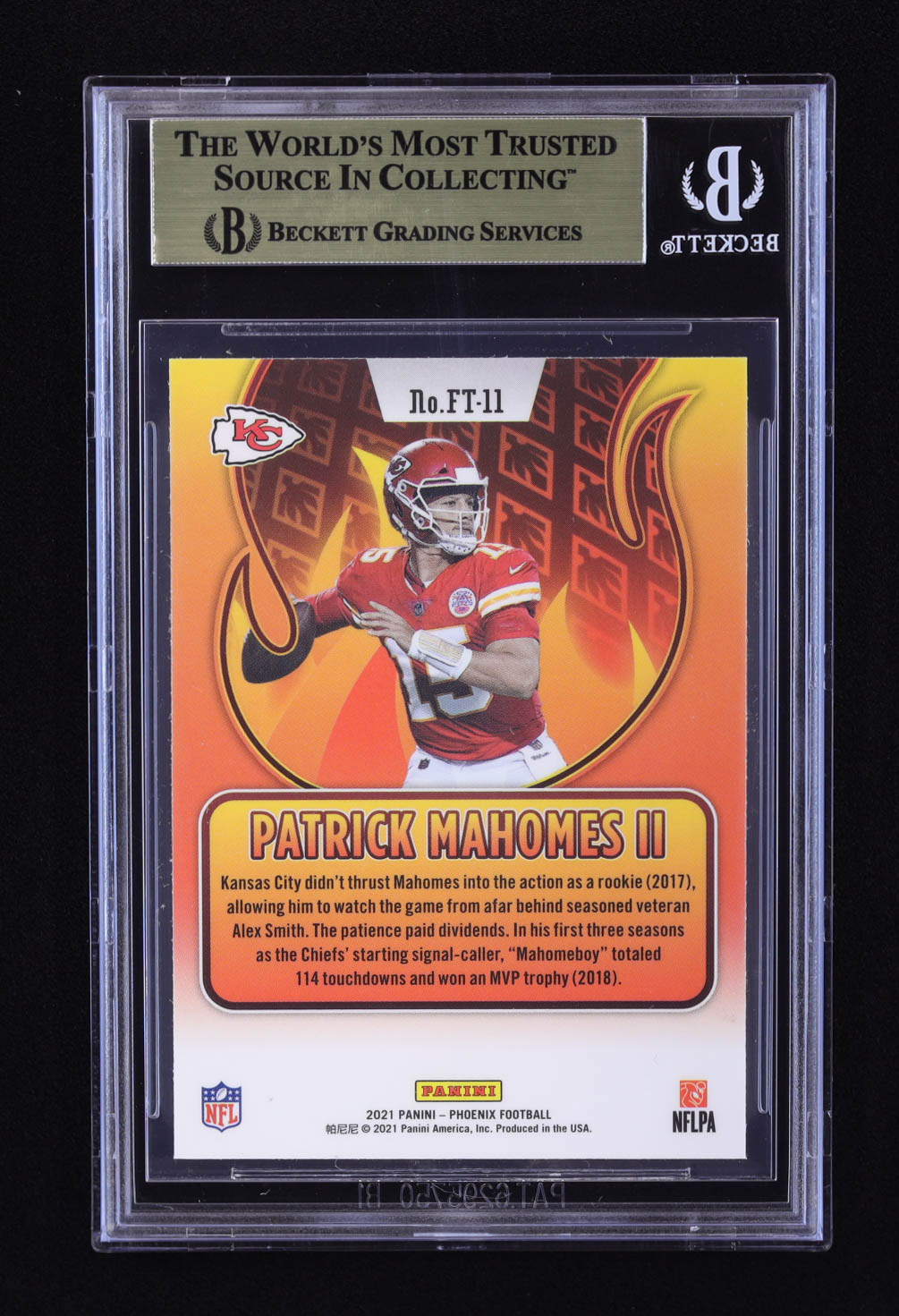 Patrick Mahomes II 2021 Panini Phoenix Flame Throwers #11 (BGS 9.5 ...