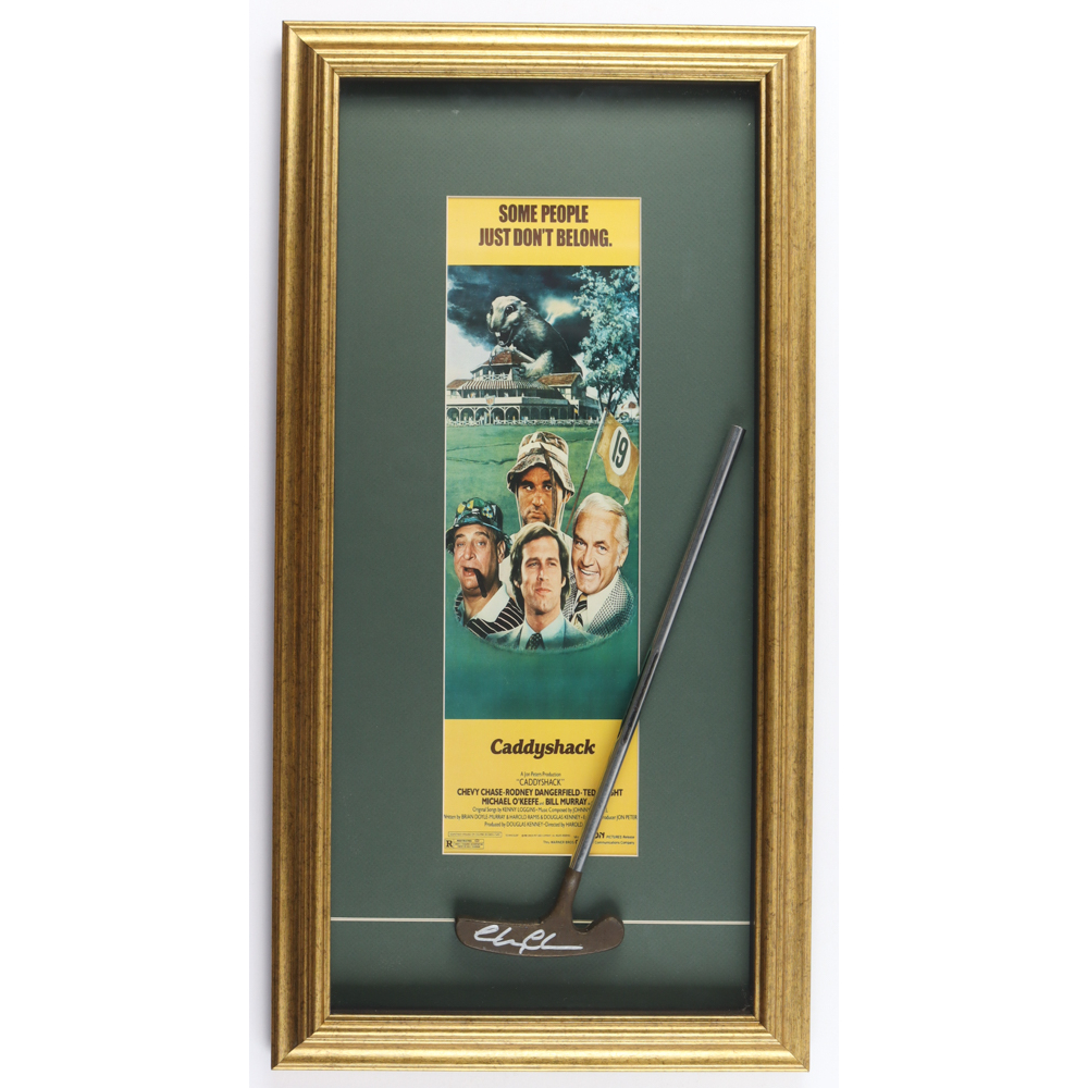 Chevy Chase Signed "Caddyshack" Custom Framed Putter Display With ...