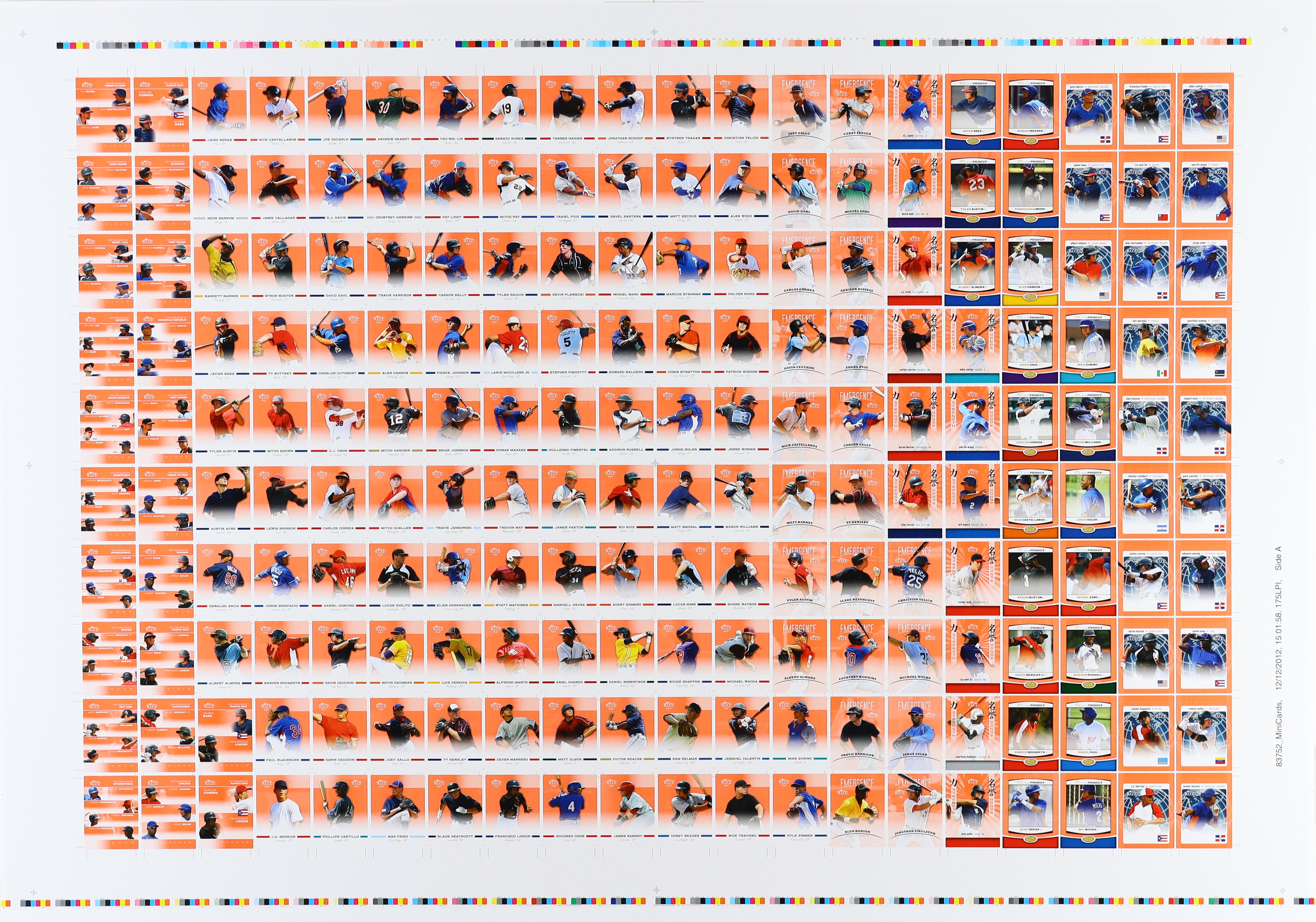Uncut Sheet of (200) 2012 Leaf Rize Mini Baseball Cards | Pristine Auction