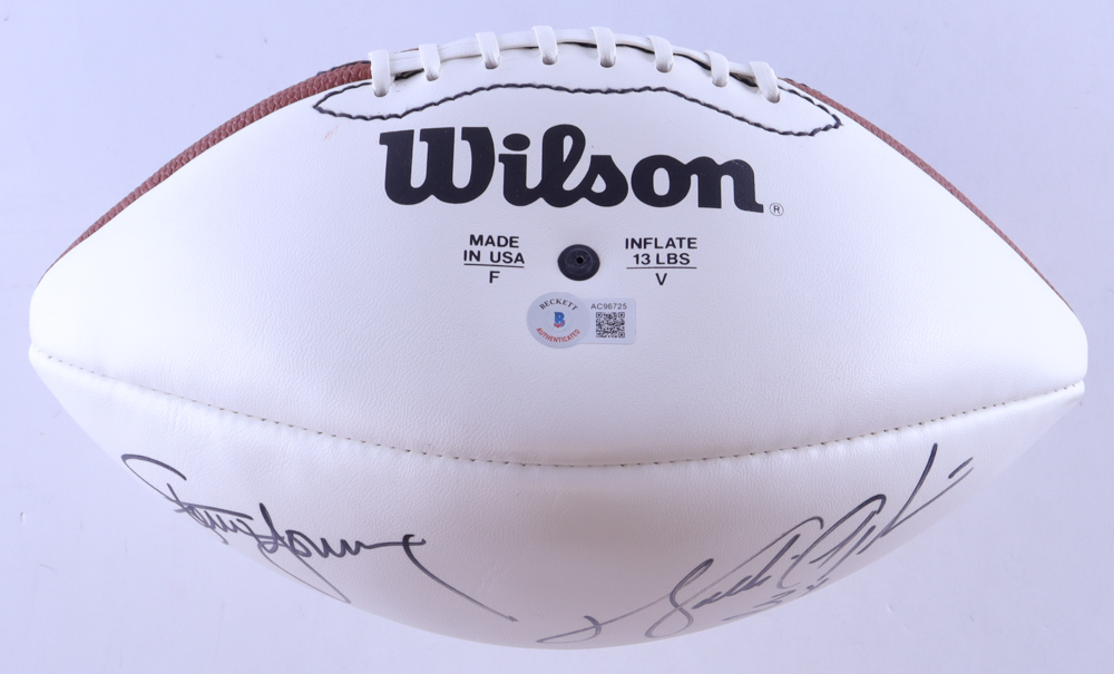 Steve Young & Walter Payton Signed NFL Football Inscribed "3x" (Beckett ...