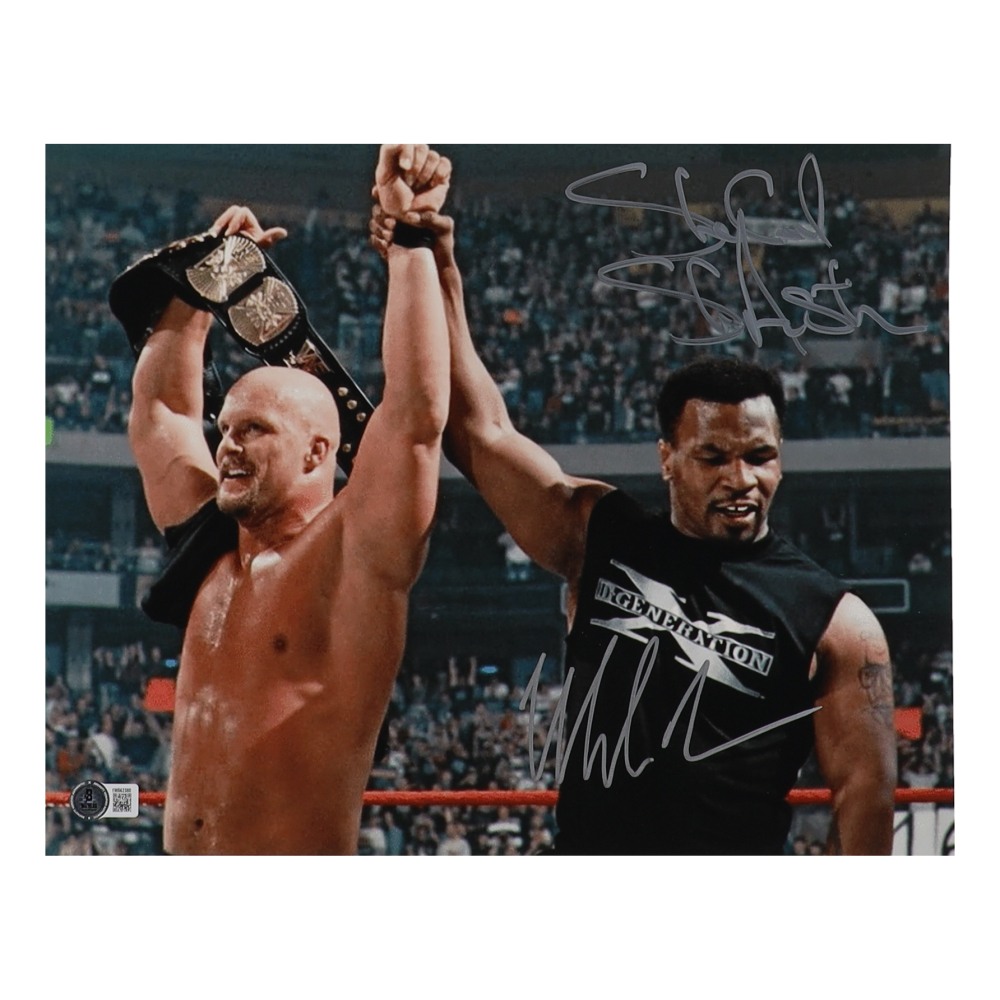 "Stone Cold" Steve Austin & Mike Tyson Signed WWE 11x14 Photo (Beckett ...