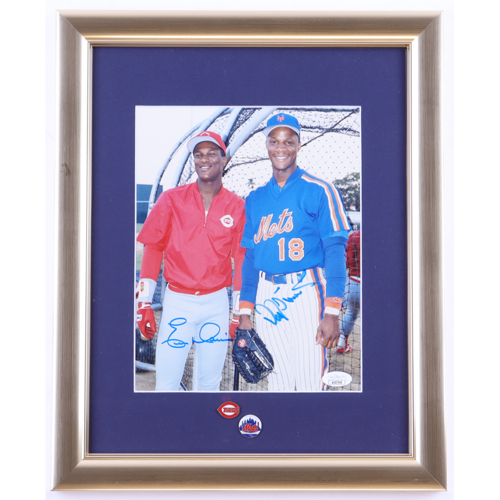Eric Davis & Darryl Strawberry Signed Custom Framed Photo Display With ...